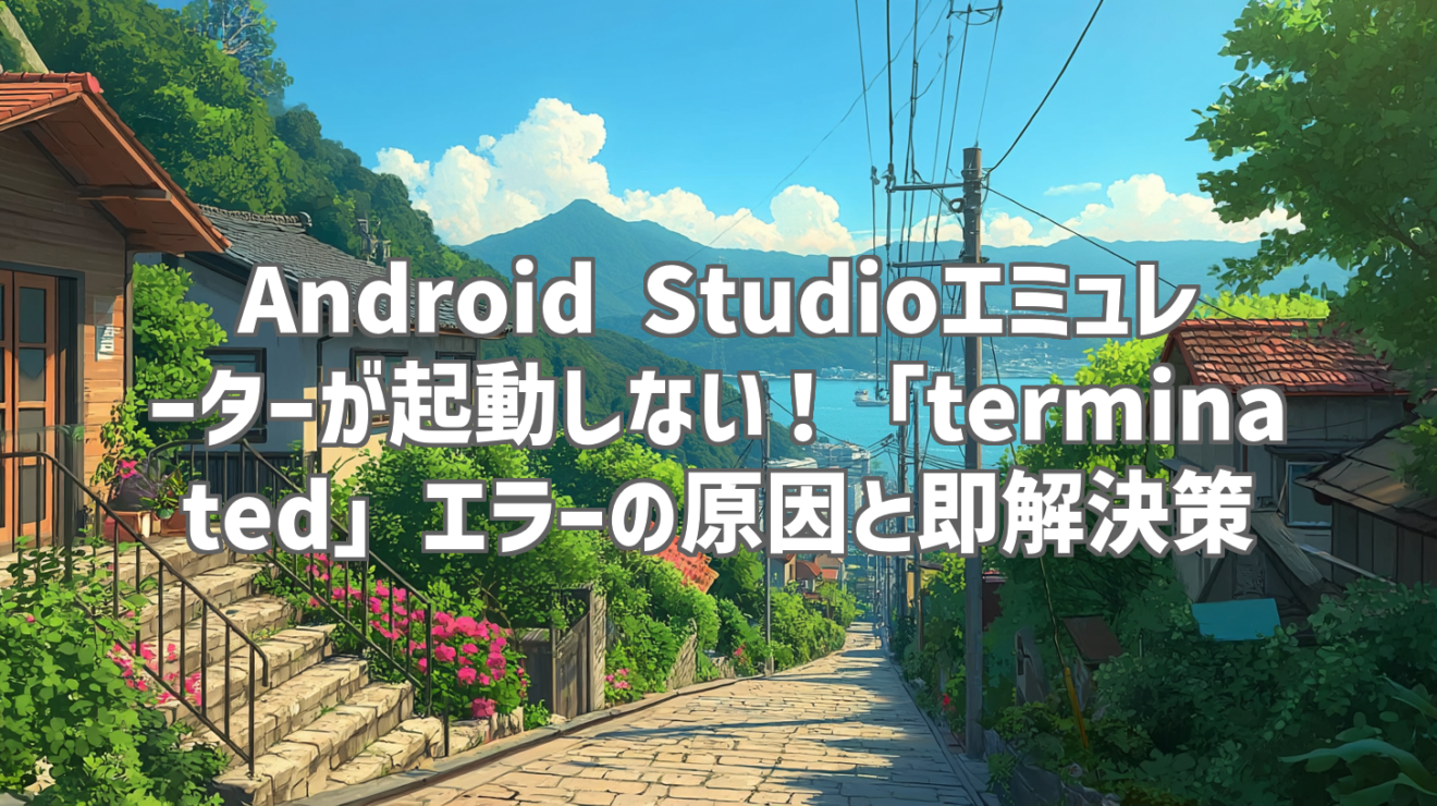 Android Studioエミュレーターが起動しない！「terminated」エラーの原因と即解決策